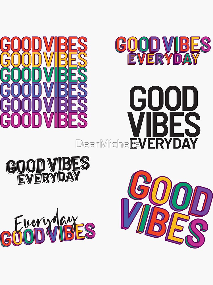 "Good Vibes Everyday Vibrant Color "Sticker Pack"" Sticker for Sale by ...