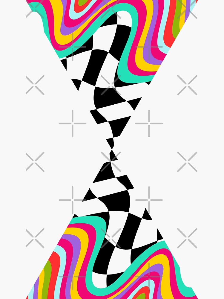 "Trippy Time - Optical Illusion Colourful with Black and White Sand ...