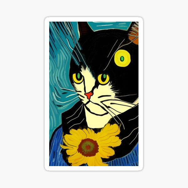"Vincent van Mog (#05) Van Gogh cat [Create a set!]" Sticker for Sale ...