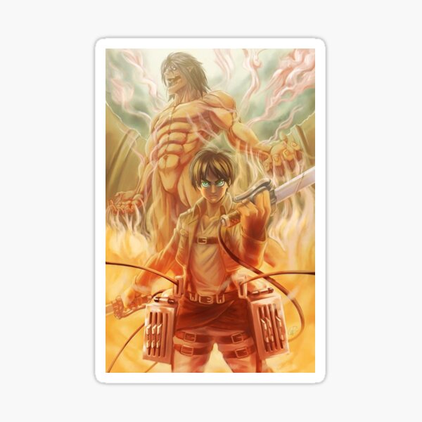 "eren jaeger" Sticker for Sale by nitatou9 | Redbubble