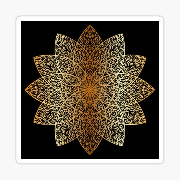 "Islamic gold flower " Sticker for Sale by Nayan02 | Redbubble