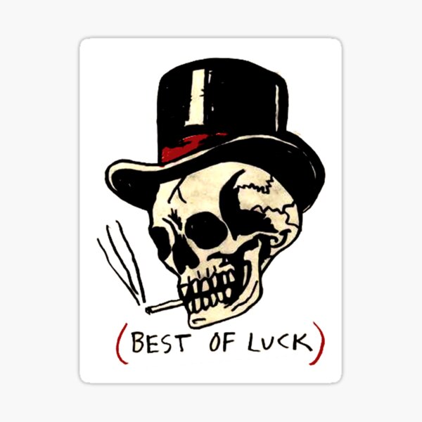 "lucky skull trad tattoo" Sticker for Sale by dtkfred | Redbubble