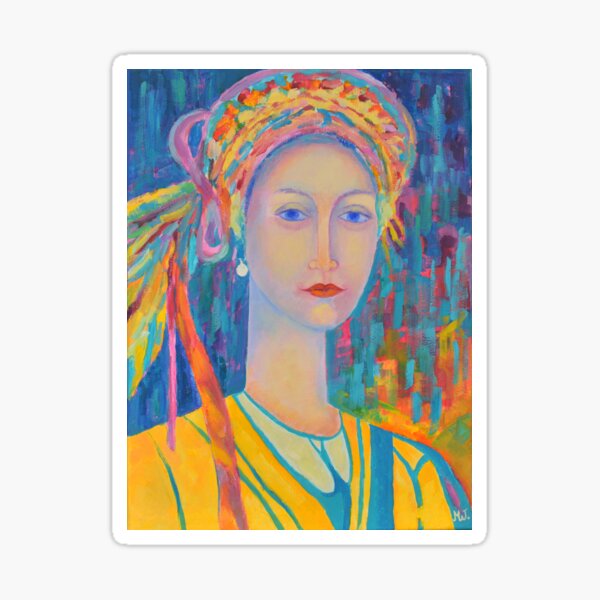 "Polish Lowicz Girl Poland folklore folk art" Sticker for Sale by ...