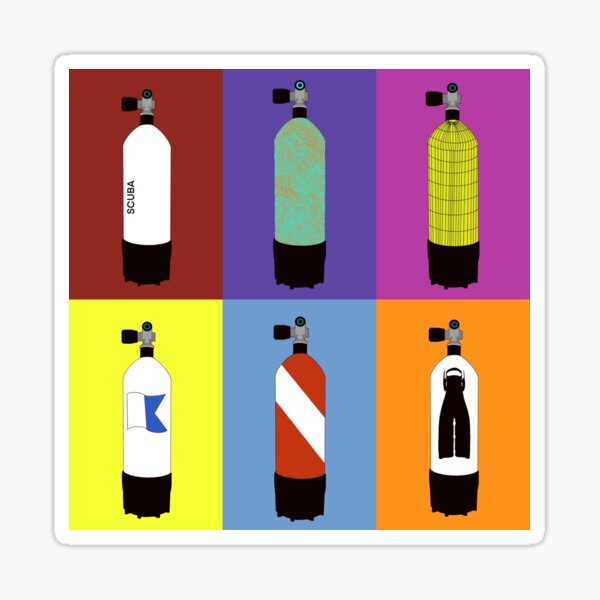 "Scuba Tanks" Sticker for Sale by AqualibriumUK | Redbubble