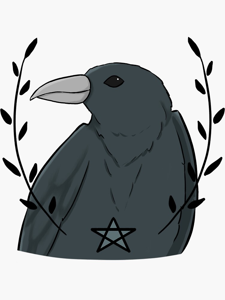 "Crow b/w" Sticker for Sale by Cre0n | Redbubble
