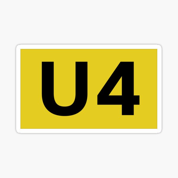 "U4 Berlin U-Bahn Logo Design" Sticker for Sale by surrile | Redbubble