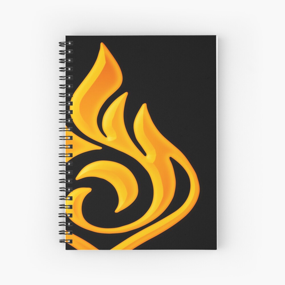Cuaderno de espiral «Genshin Impact Símbolo Elemento Fuego Pyro Natlan ...
