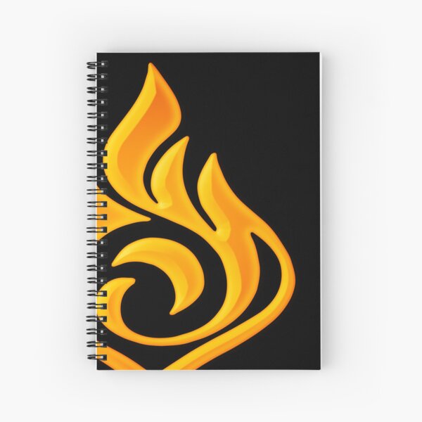Cuaderno de espiral «Genshin Impact Símbolo Elemento Fuego Pyro Natlan ...