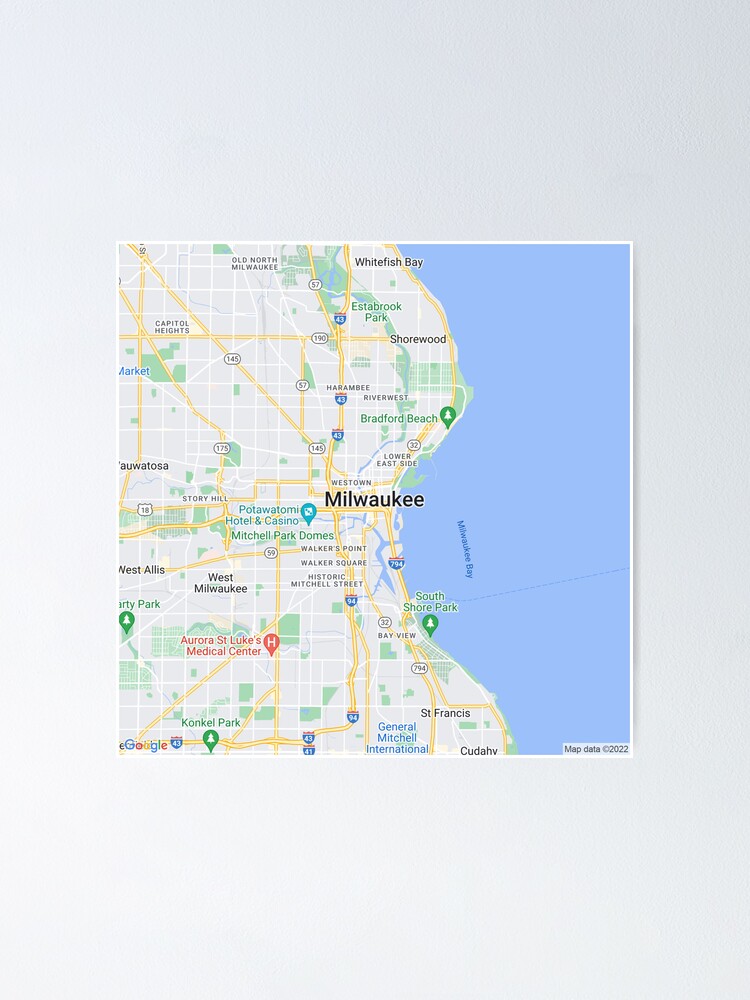 "Milwaukee, United States, Map Carthography" Poster for Sale by ...