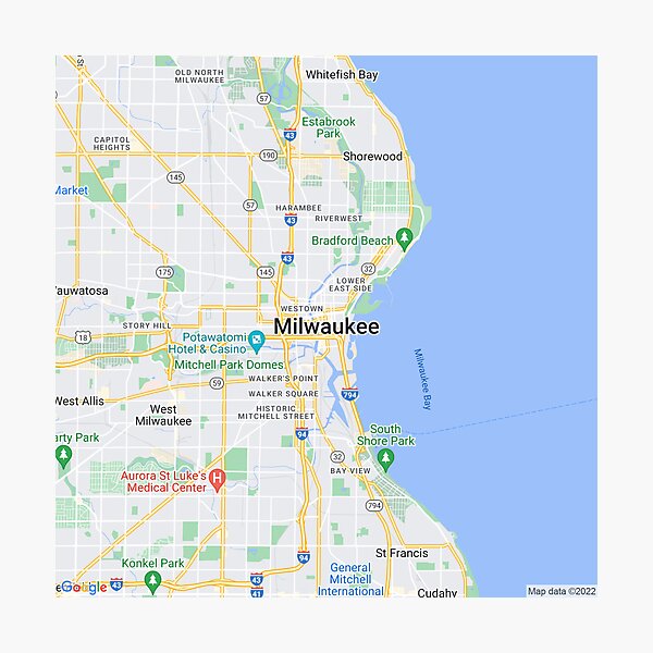 "Milwaukee, United States, Map Carthography" Photographic Print for ...
