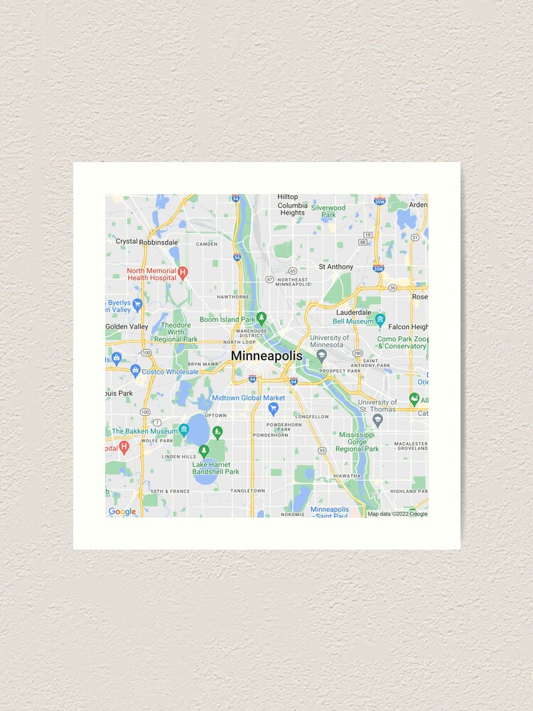 "Minneapolis, United States, Map Carthography" Art Print for Sale by ...