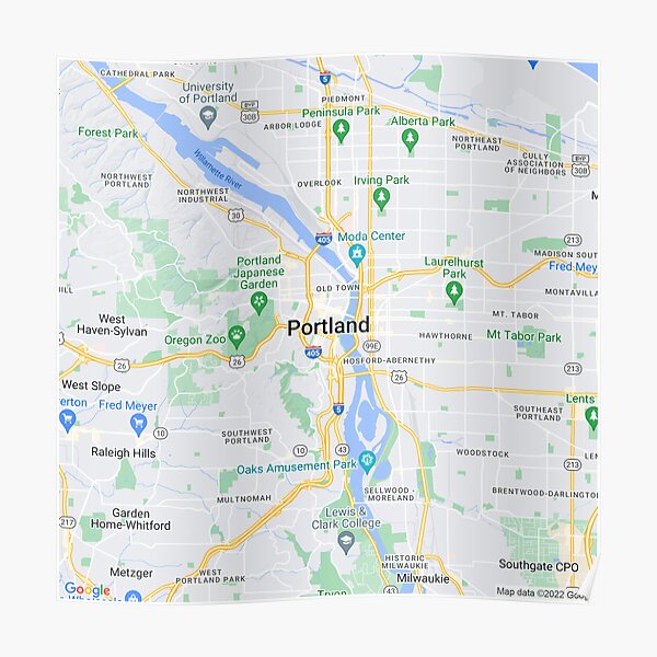 Póster «Portland, Estados Unidos, cartografía del mapa» de ...