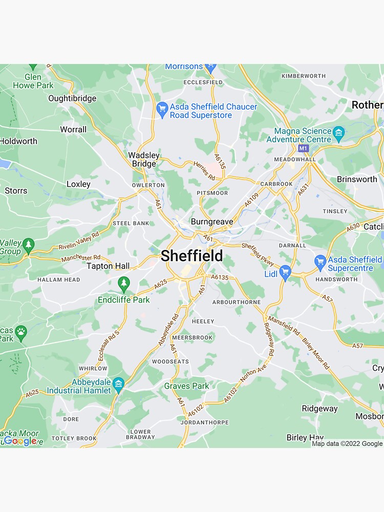 "Sheffield, United Kingdom, Map Carthography" Sticker for Sale by ...