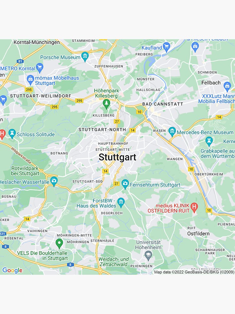 "Stuttgart, Germany, Map Carthography" Poster for Sale by ...