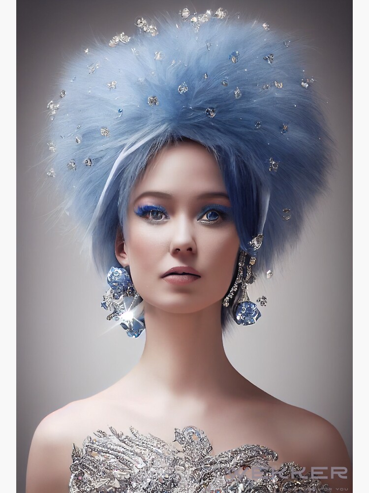 "Princess Blue Hair with diamonds" Sticker for Sale by Sintex7 | Redbubble