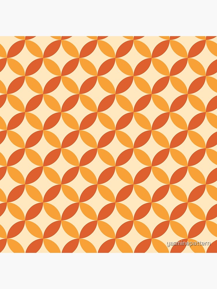 Minimalist Mid Century Modern Geometric Circles Pattern In Orange And