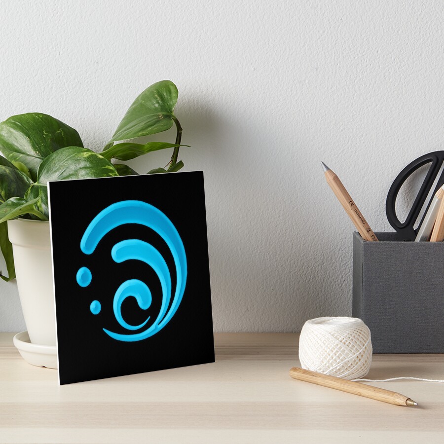 "Genshin Impact Symbol Element Water Hydro Fontaine - 3D Vibrant ...
