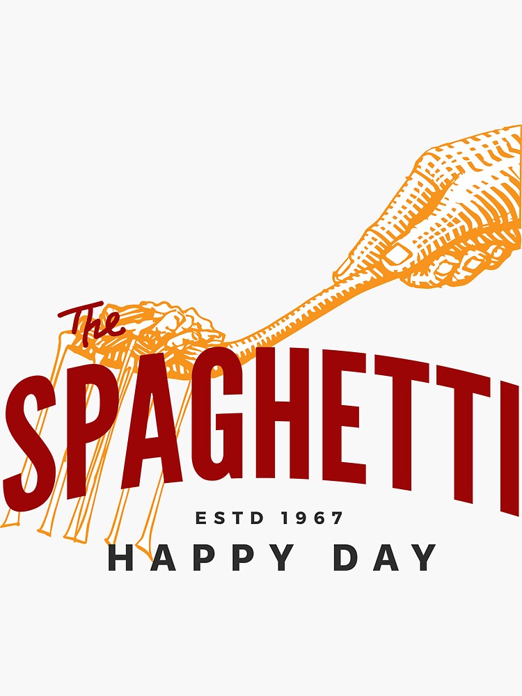 "Happy Spaghetti Day, National Pasta Day" Sticker for Sale by plaktim ...
