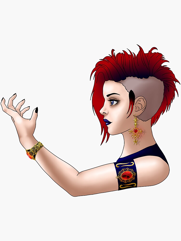 "Goth punk girl" Sticker for Sale by LEAVAEL | Redbubble