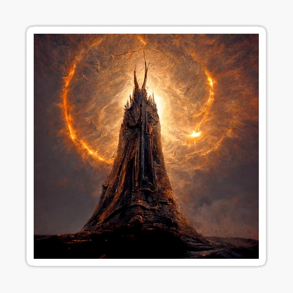 "Barad-dûr, Sauron and his tower" Sticker for Sale by Edelwin | Redbubble