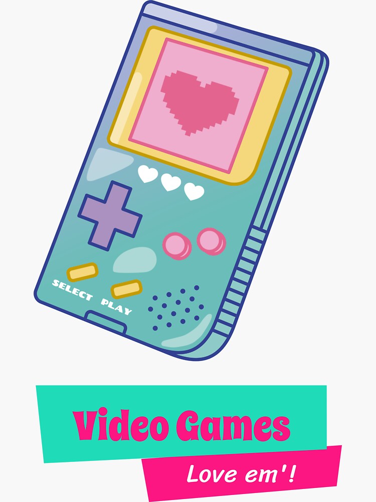 "Video Games Love Em'!" Sticker for Sale by Load-Art | Redbubble