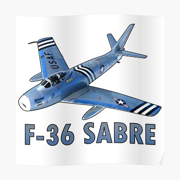 "North American F-86 Sabre Fighter Jet Illustration" Poster for Sale by ...