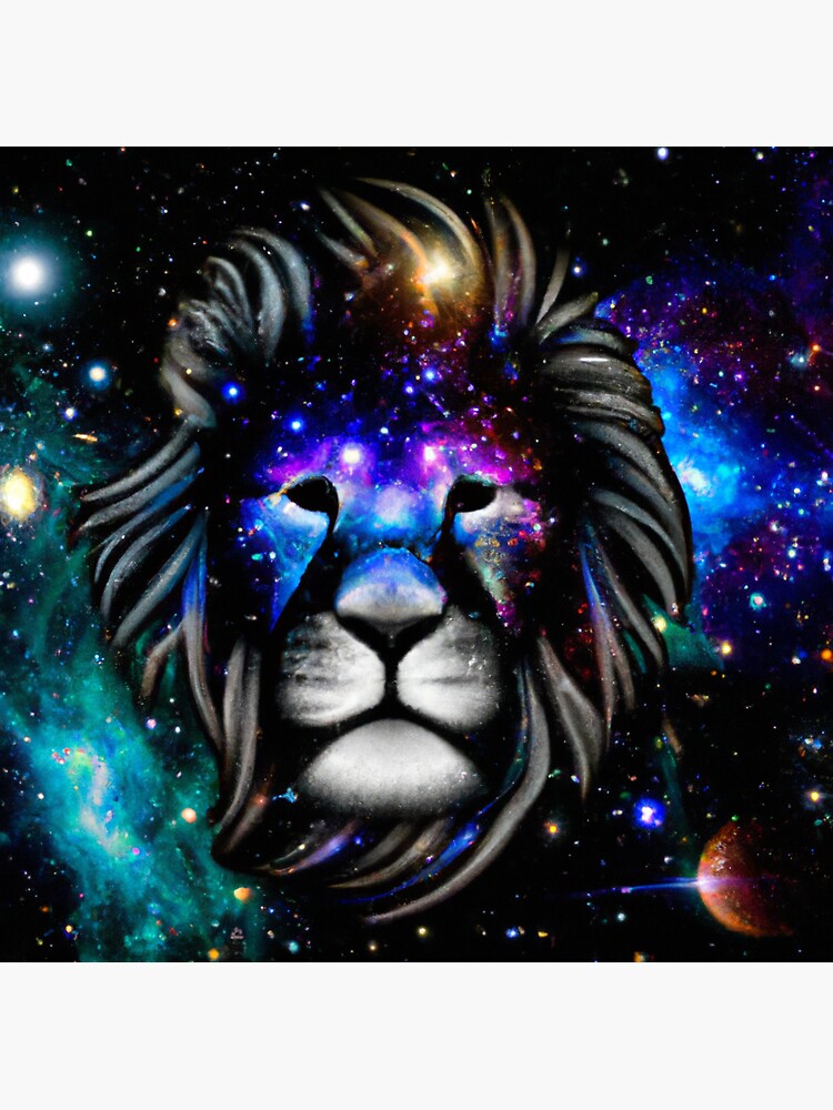 "Cosmic lion " Sticker for Sale by RBDN11 | Redbubble