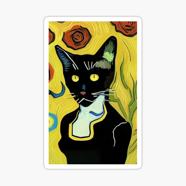 "Vincent van Mog (#10) Van Gogh cat [Create a set!]" Sticker for Sale ...