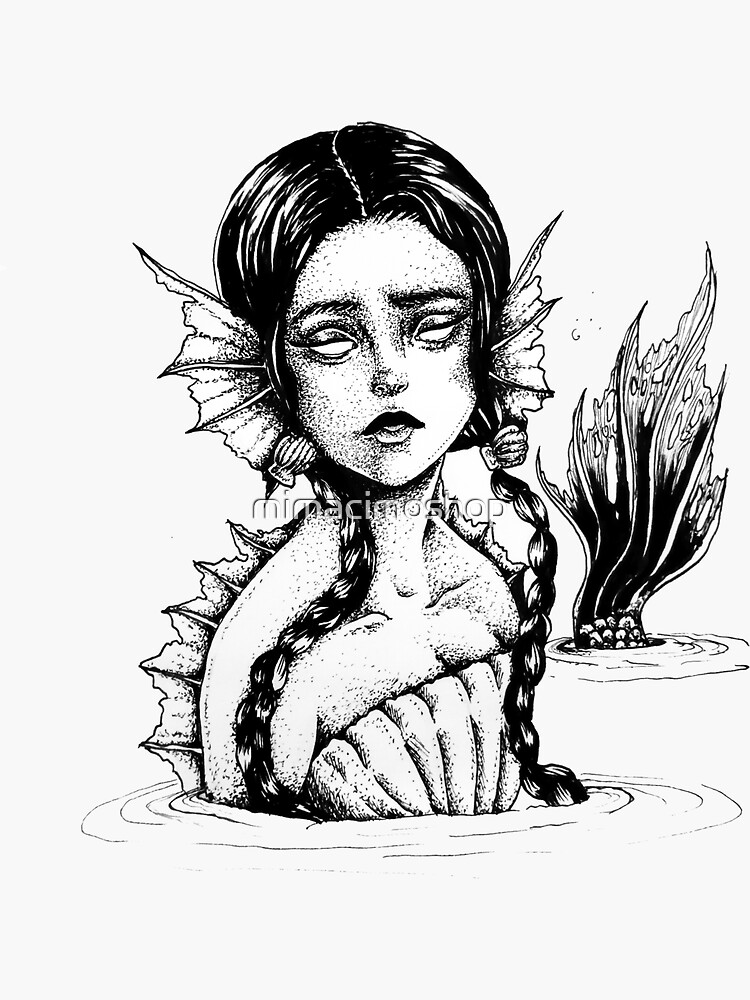 "Wednesday Addams mermaid" Sticker for Sale by mimacimoshop | Redbubble