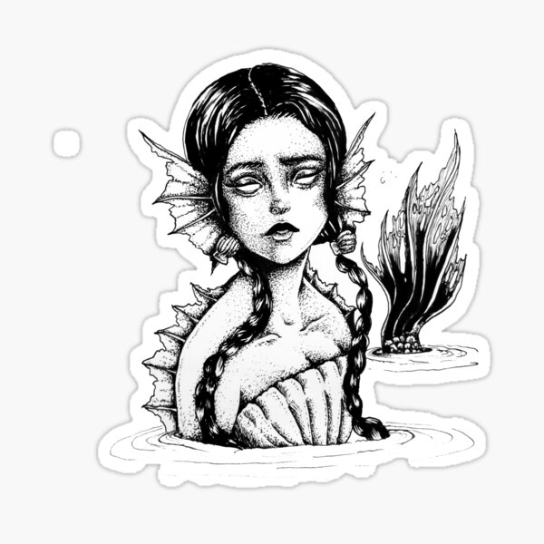 "Wednesday Addams mermaid" Sticker for Sale by mimacimoshop | Redbubble
