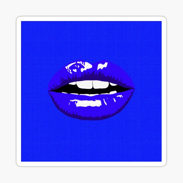 "Blue Woman Lips Art" Sticker for Sale by mindpose | Redbubble