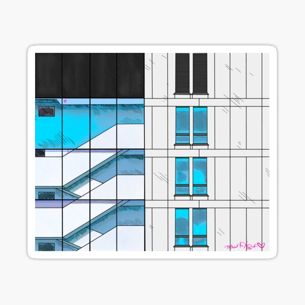 "ARCHITECTURAL DRAWING BY THESKYELF " Sticker for Sale by theskyelf ...