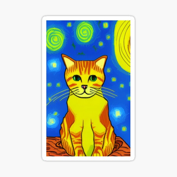 "Vincent van Mog (#13) Van Gogh cat [Create a set!]" Sticker for Sale ...