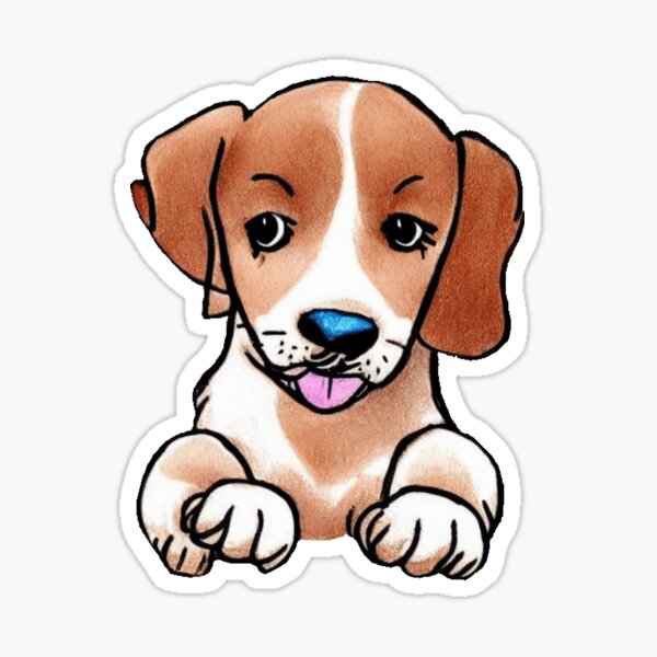 "Beagle puppy dog drawing" Sticker for Sale by cluck-norris | Redbubble
