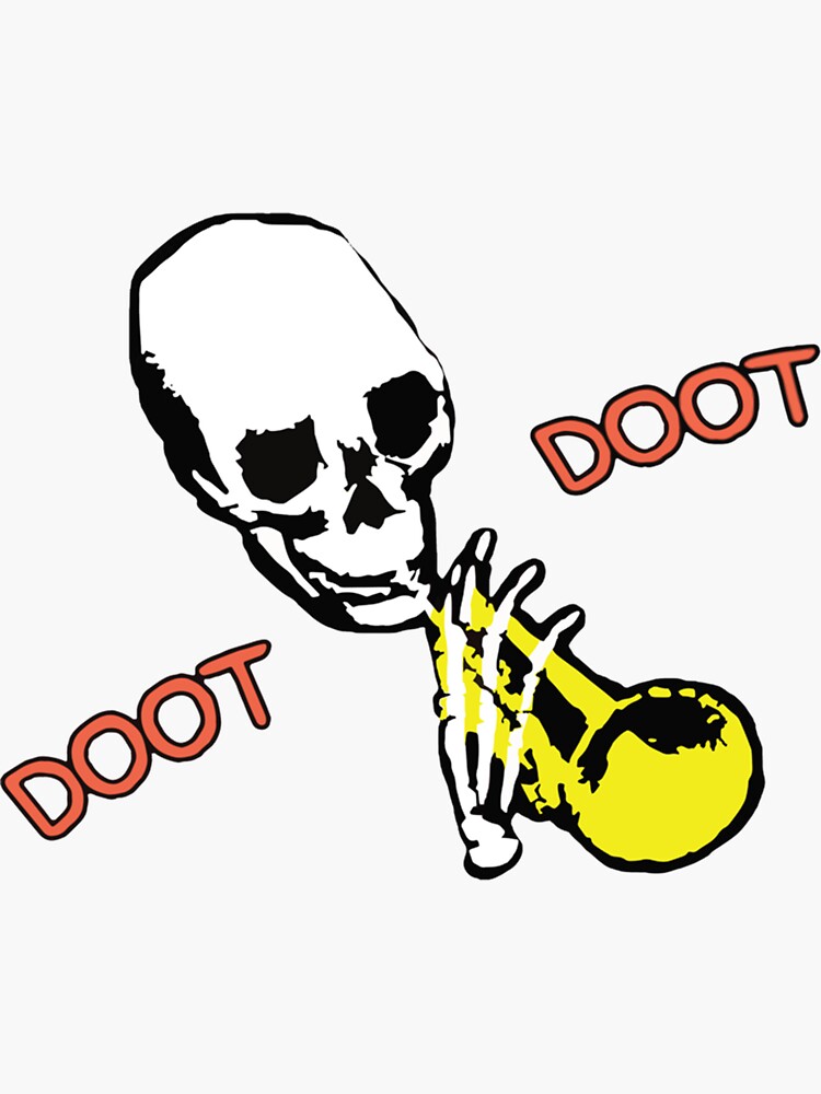 "Doot Doot Skeleton Meme Halloween" Sticker for Sale by palestep-father ...