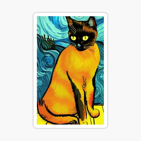 "Vincent van Mog (#20) Van Gogh cat [Create a set!]" Sticker for Sale ...