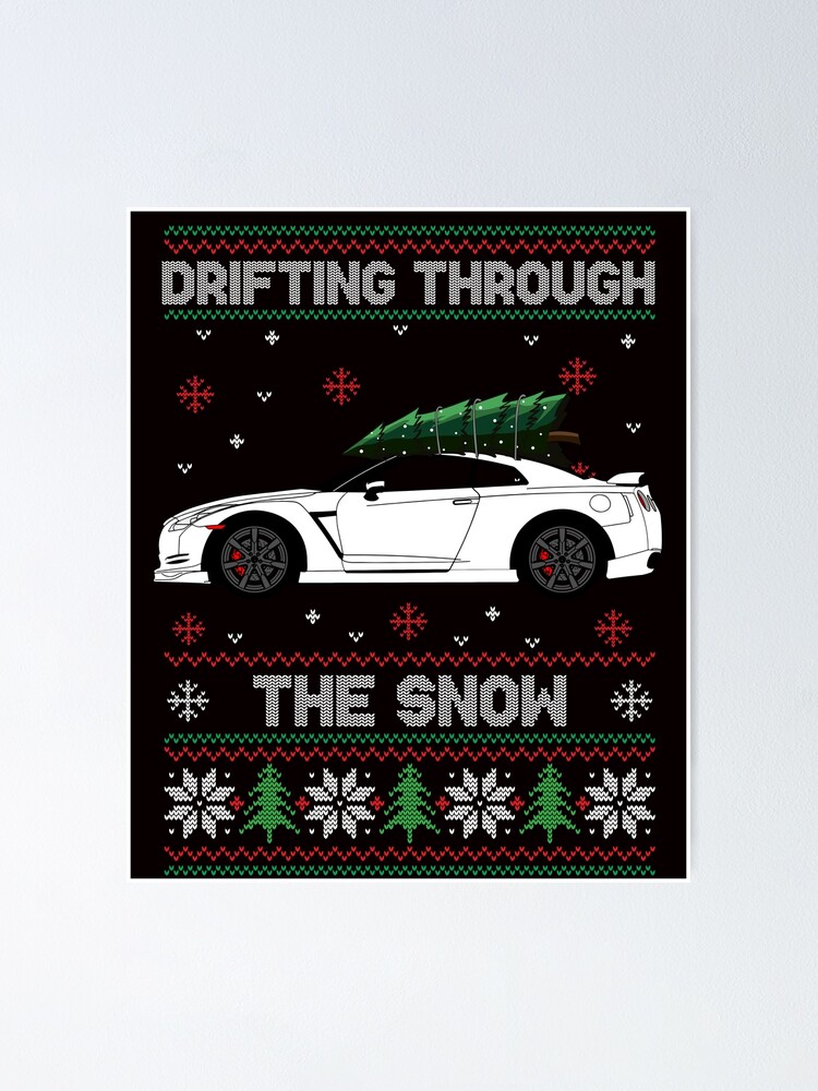 "Funny Christmas Ugly Sweater R35 GTR Skyline JDM Car" Poster for Sale ...