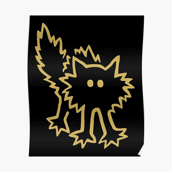 "Spooked Black Cat - gold print (for light to dark colored products ...