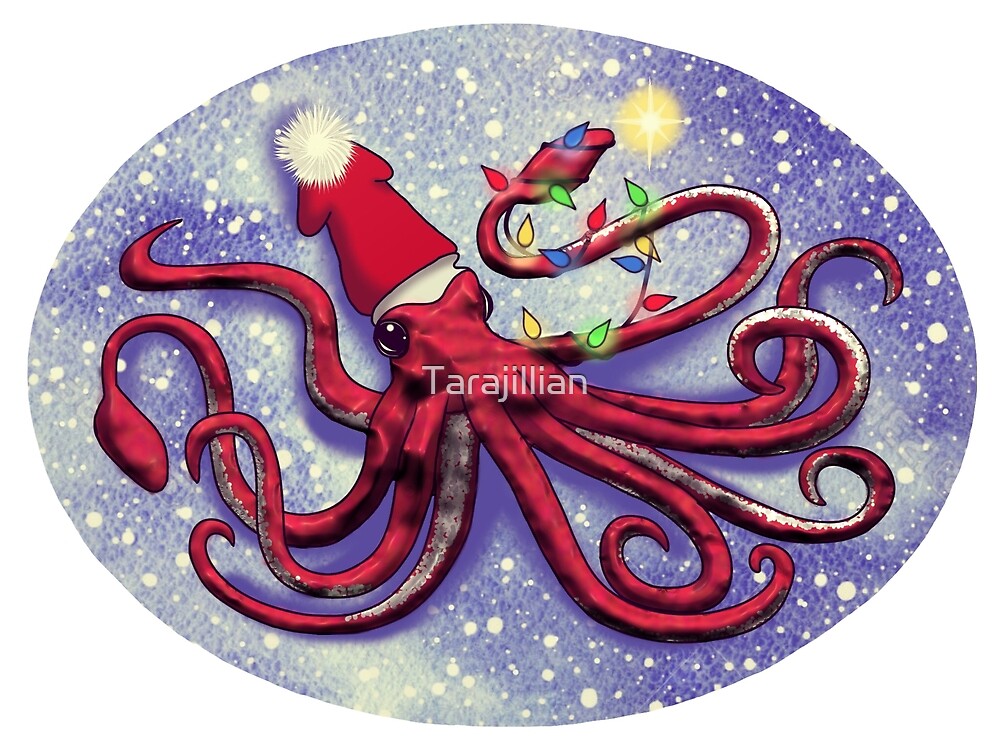"Christmas Squid" by Tarajillian | Redbubble