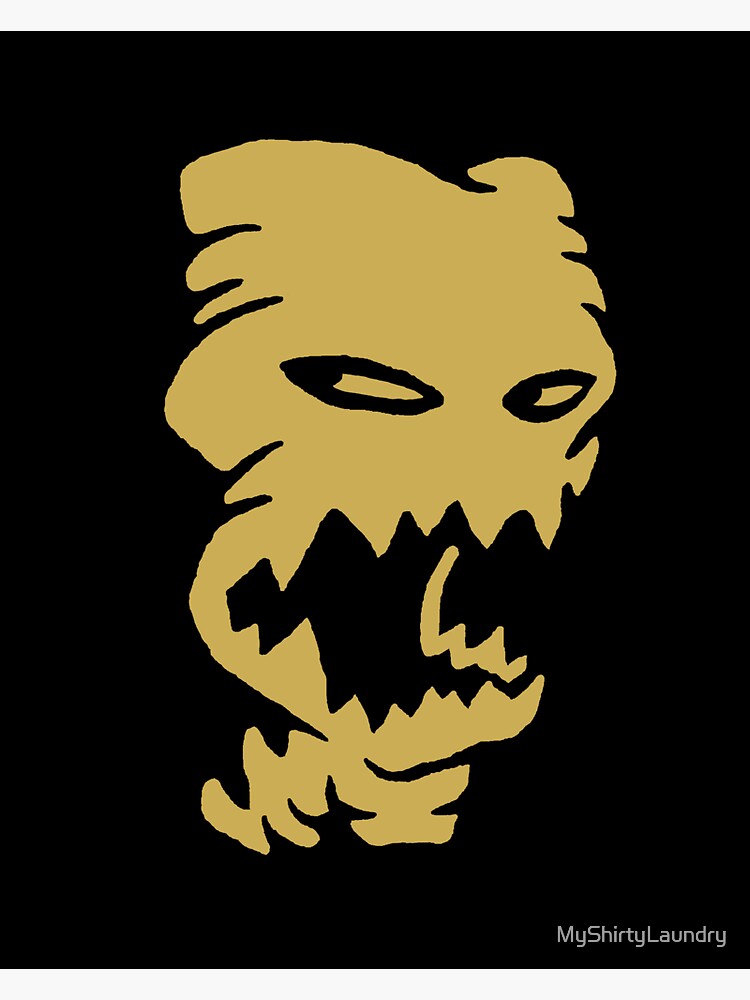"Ghoulish Creature - gold print - minimalism (for light to dark colored ...