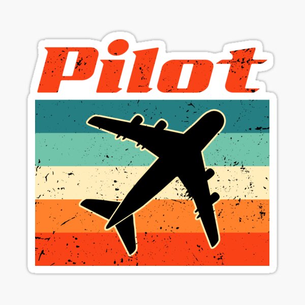 "Retro Vintage Aviation Pilot" Sticker for Sale by NestaReign | Redbubble