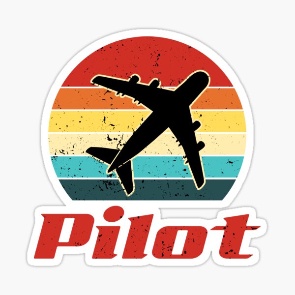 "Retro Aviation Vintage Pilot" Sticker for Sale by NestaReign | Redbubble
