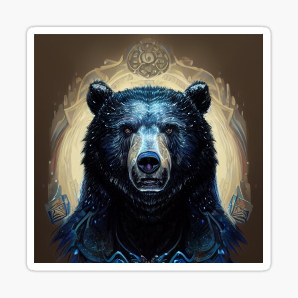 "Grizzly bear with blue fur" Sticker for Sale by Maxello | Redbubble