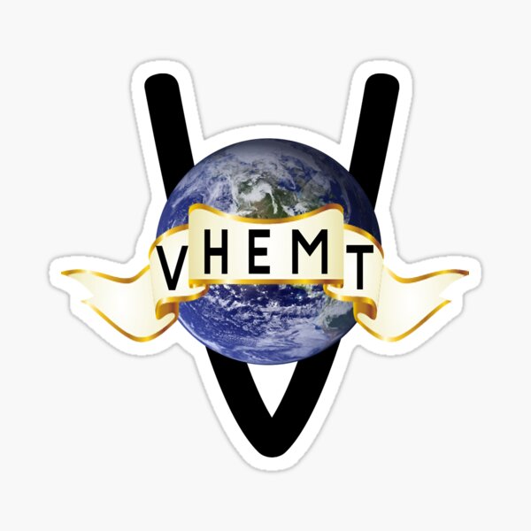"vhemt " Sticker for Sale by LimbsDisarms | Redbubble