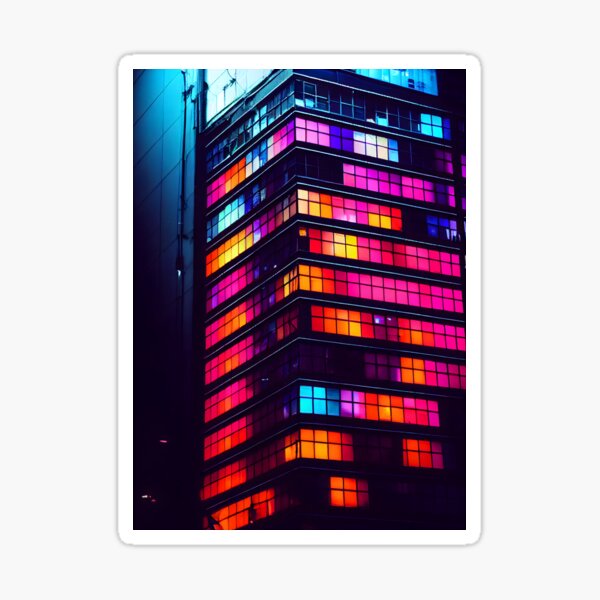 "Tokyo colorful building" Sticker for Sale by njiiz | Redbubble