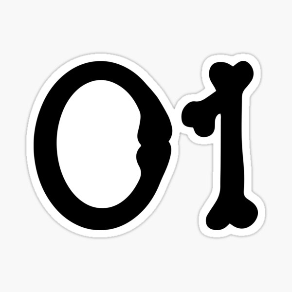 "Bone Number One - 01" Sticker for Sale by Number-Shop | Redbubble