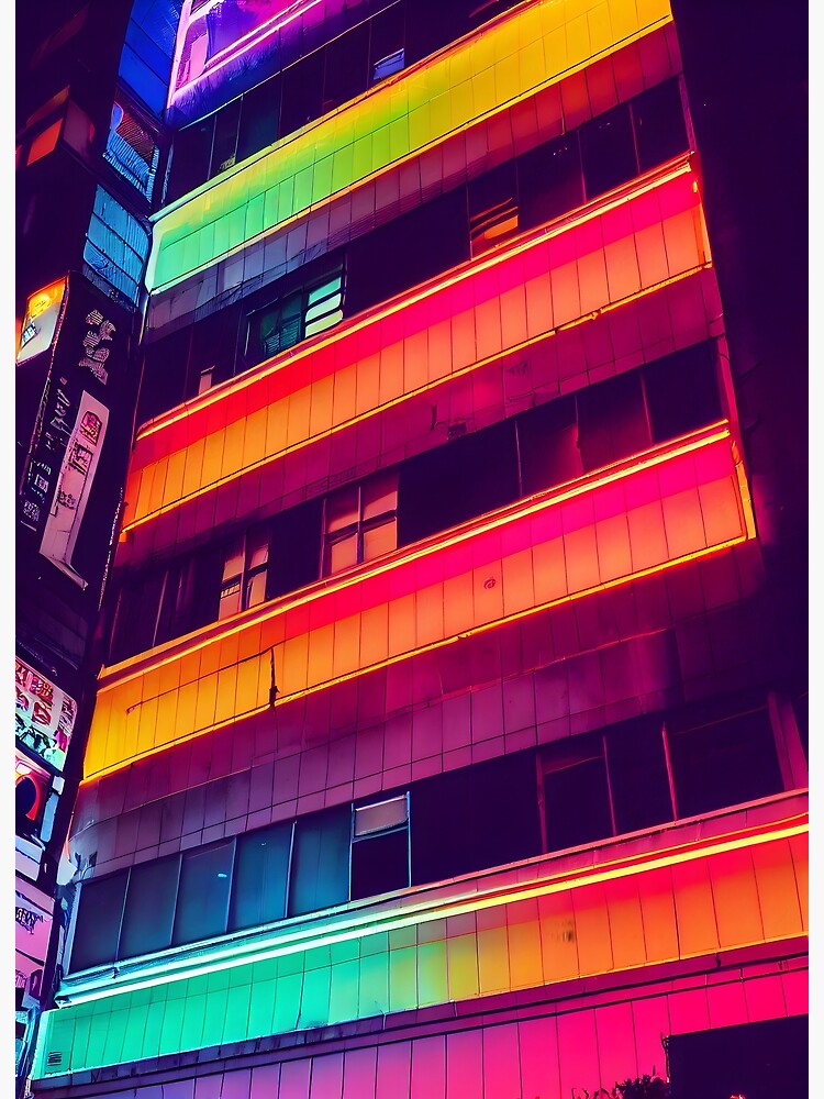 "Tokyo building, neon, digital" Poster for Sale by njiiz | Redbubble