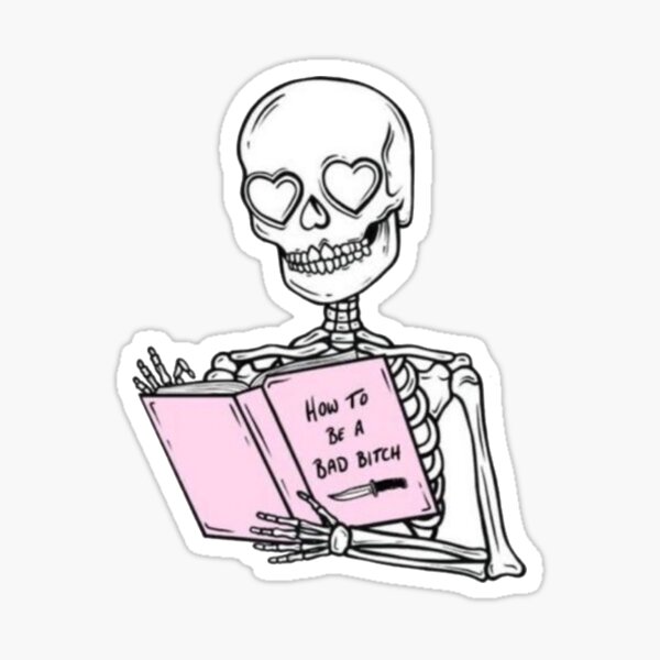 "Reading skeleton " Sticker for Sale by Mseabro | Redbubble