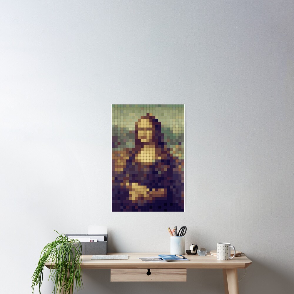 "8-bit Mona Lisa Pixel Art" Poster for Sale by BluePlanet | Redbubble