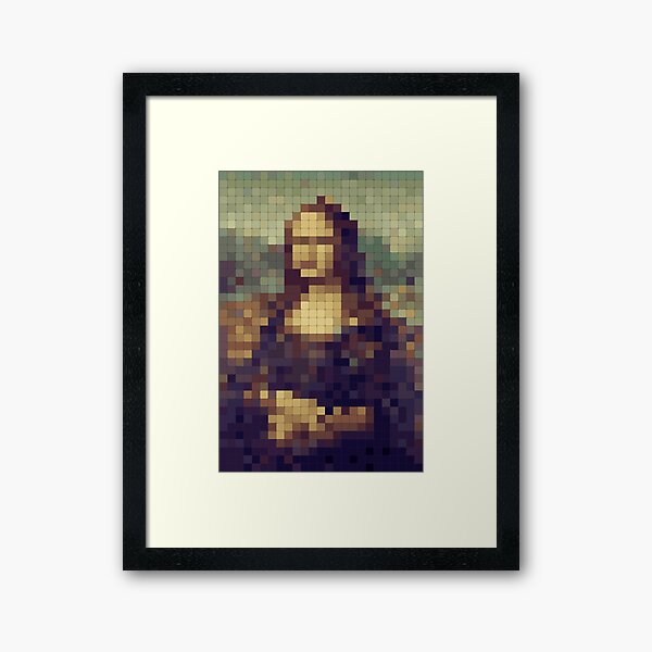 "8-bit Mona Lisa Pixel Art" Framed Art Print for Sale by BluePlanet ...